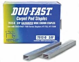 Duo-Fast 7512D 3/8" Length x 15/32" Crown 19 Gauge Staples 5000 per Pa ...